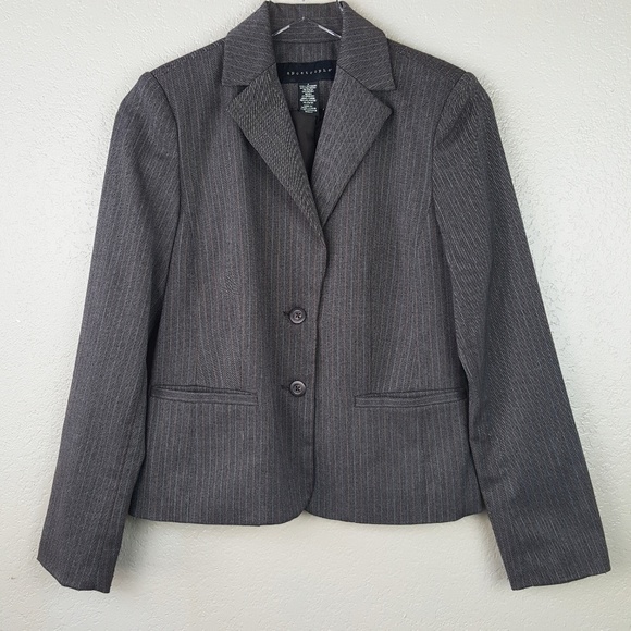 Apostrophe | Jackets & Coats | Apostrophe Brown Multicolor Pinstripe ...